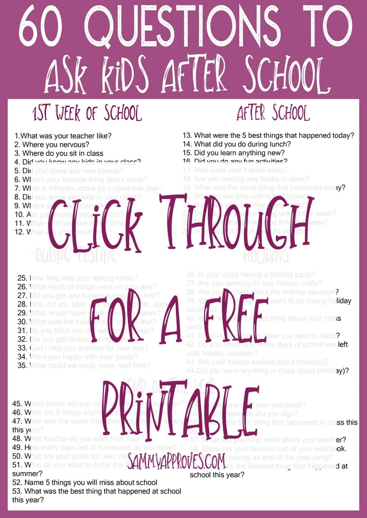 60 After School Questions To Ask Your Kids Year Round